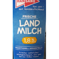 Hansano Land Milch 1,8%, 1 l Inhaltsstoffe & Erfahrungen