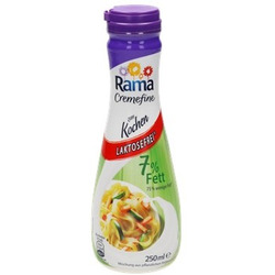Rama Cremefine Zum Kochen Laktosefrei 7 %, 250 ml Inhaltsstoffe ...