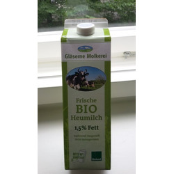 Gläserne Molkerei Frische Bio Heumilch 1,5% Fett Inhaltsstoffe ...