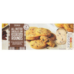 Tesco All Butter Chocolate Chip Shortbread Rounds Inhaltsstoffe ...