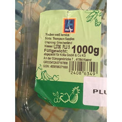 Hofer - Trauben weiß kernlos - 1 kg Inhaltsstoffe & Erfahrungen