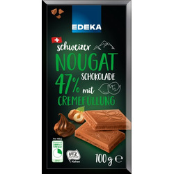 Edeka Schweizer Nougat 47% Schokolade Mit Cremefüllung Inhaltsstoffe ...