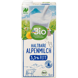 dmBio Milch, haltbare Alpenmilch 3,5 % Fett, Naturland Inhaltsstoffe ...