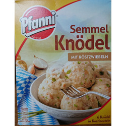 Pfanni Semmel Knödel mit Röstzwiebeln im Kochbeutel - 6 Knödel 200 g ...